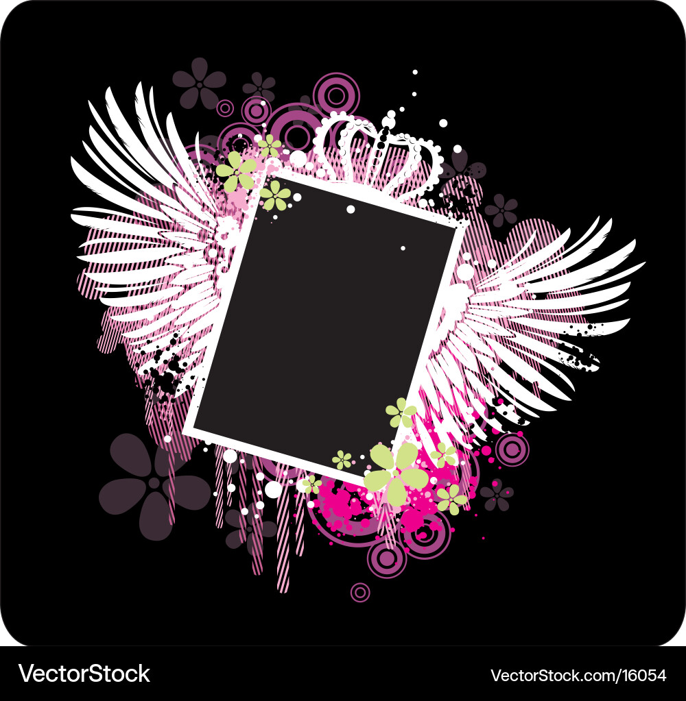 Frame with wings Royalty Free Vector Image - VectorStock