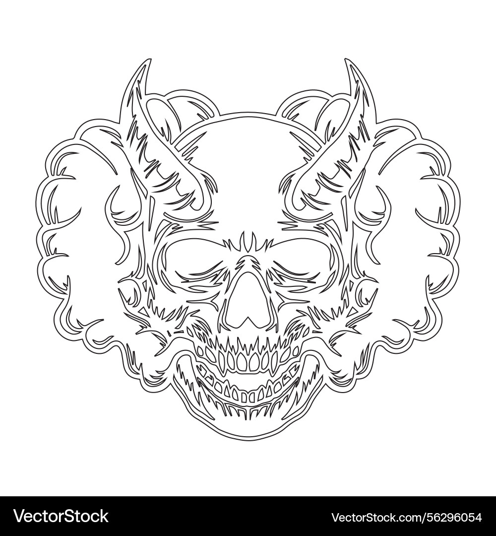 Ghost head face devil in art Royalty Free Vector Image