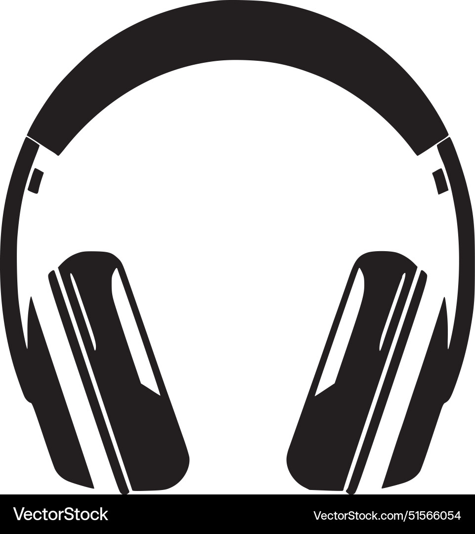 Headphone - black and white Royalty Free Vector Image