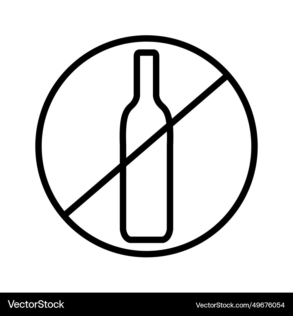 No alcohol muslim line icon logo Royalty Free Vector Image