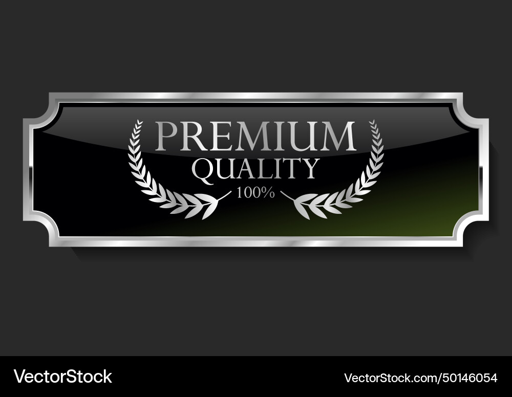 Premium quality silver and black label Royalty Free Vector