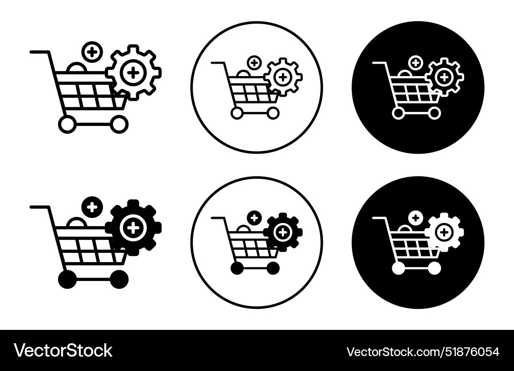 Procurement icon outline flat Royalty Free Vector Image