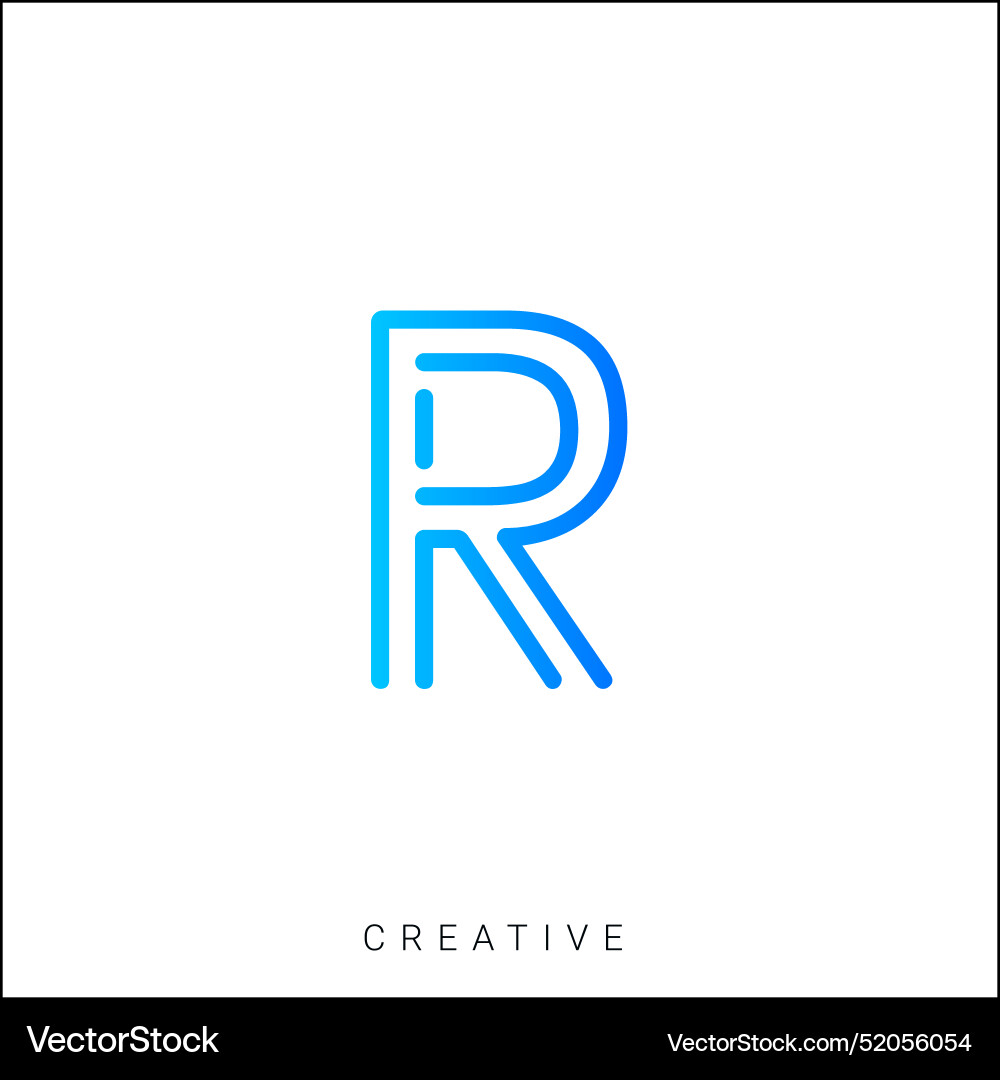 R creative latter logo design branding Royalty Free Vector