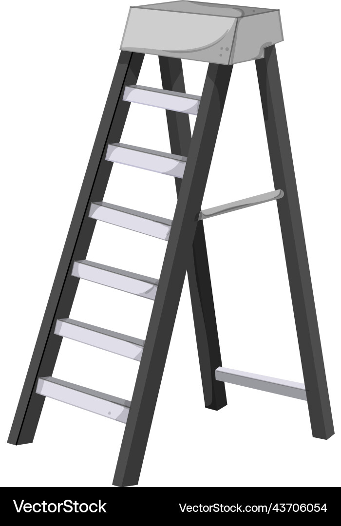 Safety step ladder cartoon Royalty Free Vector Image