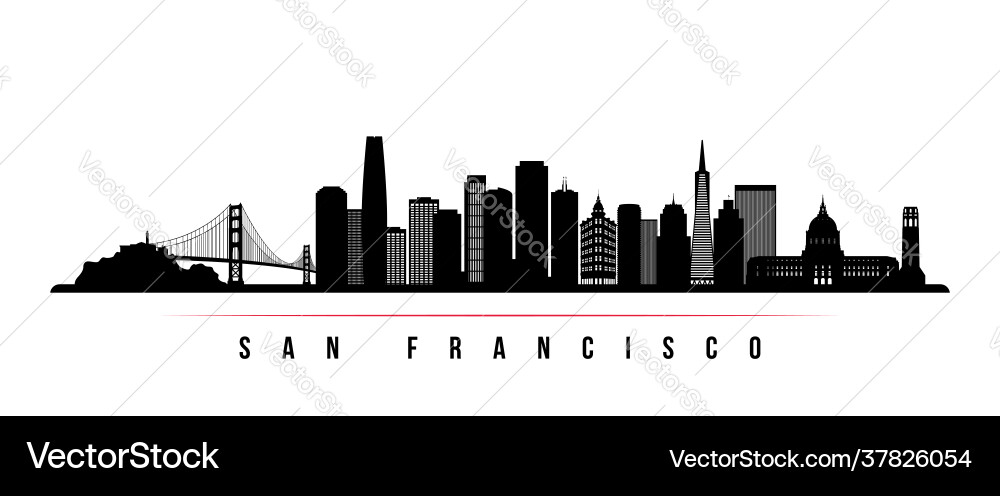 San francisco skyline horizontal banner Royalty Free Vector