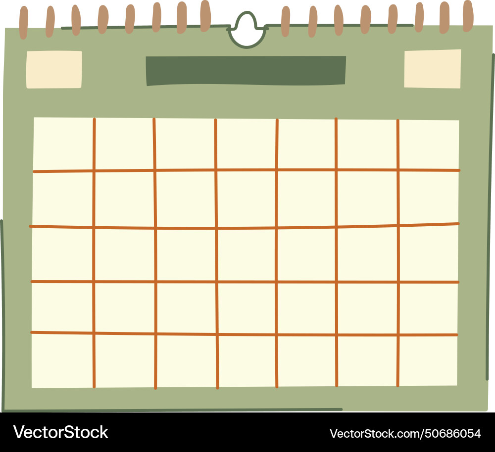 Schedule office calendar cartoon Royalty Free Vector Image