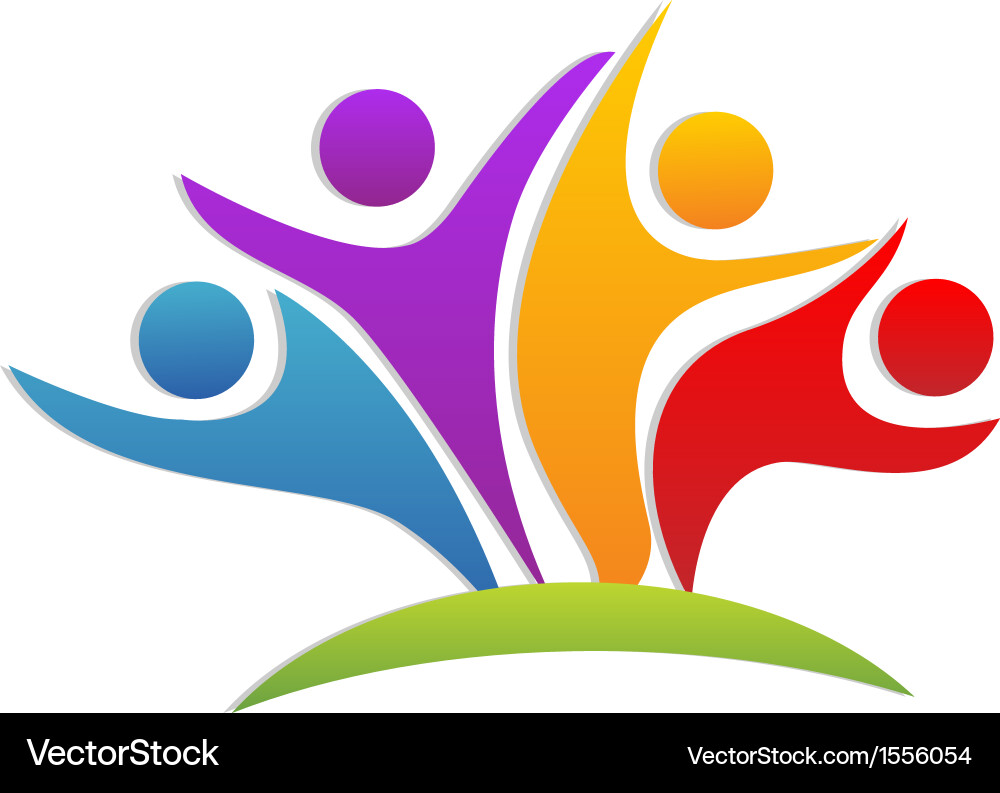 Teamwork union people logo Royalty Free Vector Image