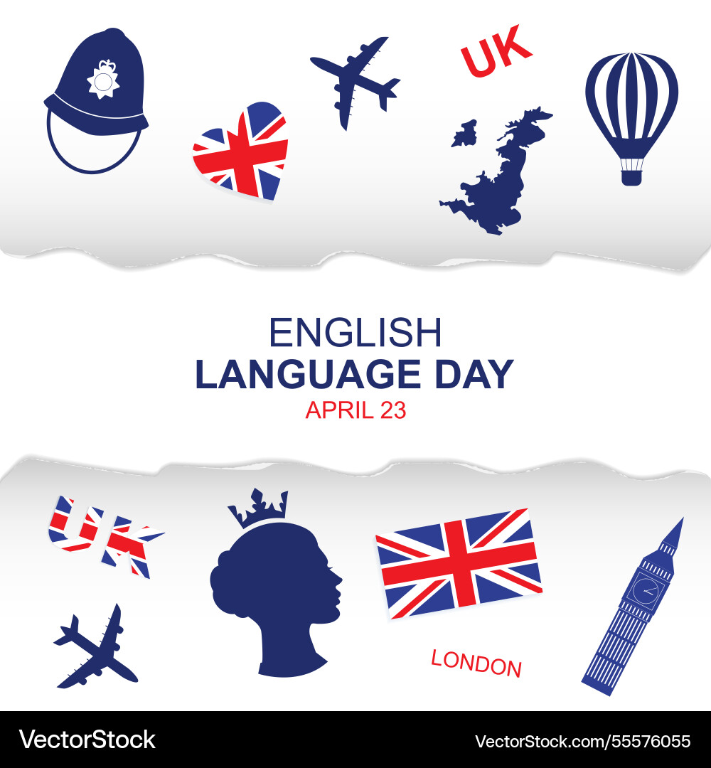 English language day Royalty Free Vector Image