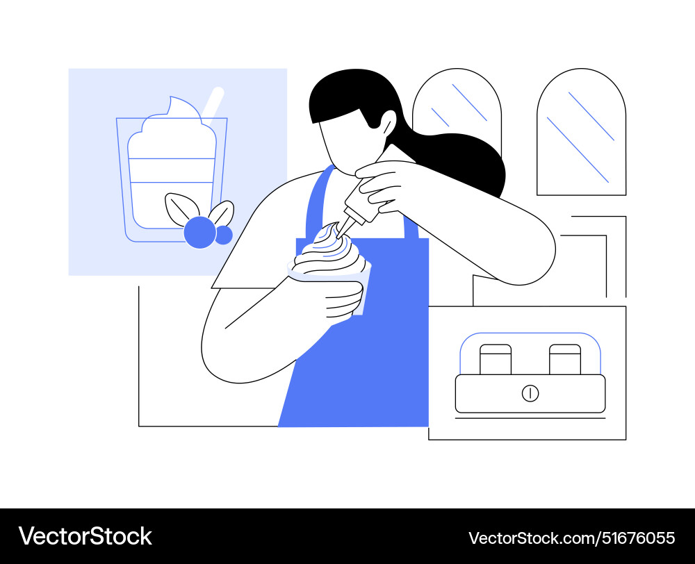 Frozen yogurt isolated cartoon Royalty Free Vector Image