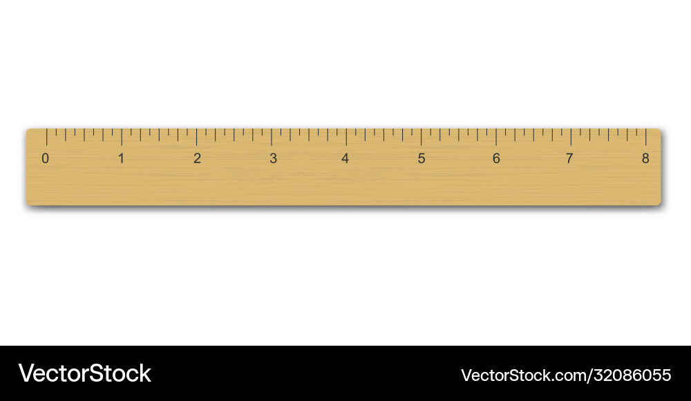 Realistic wooden measuring ruler Royalty Free Vector Image