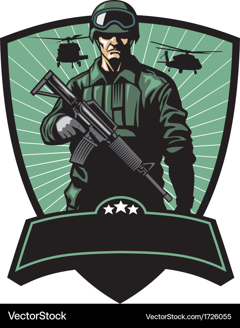 Soldier with rifle Royalty Free Vector Image - VectorStock