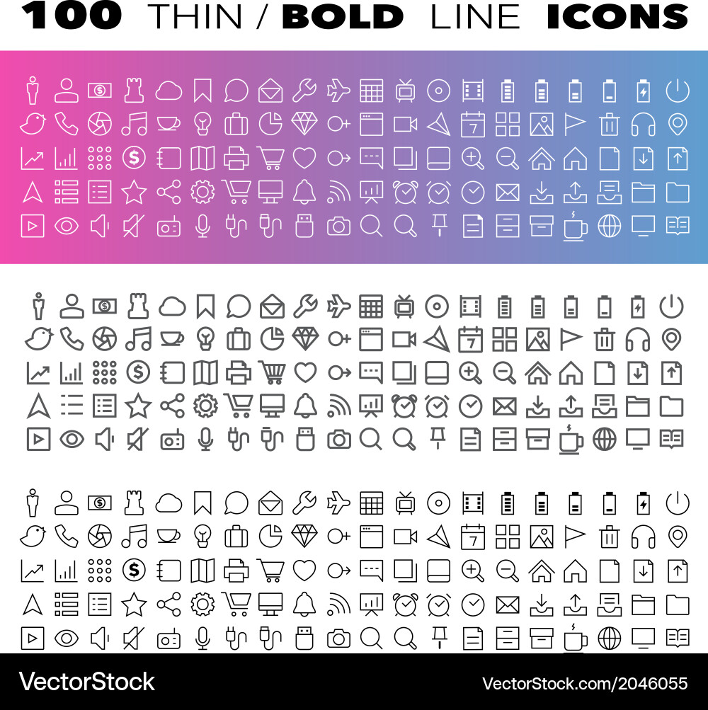 Thin line icons set Royalty Free Vector Image - VectorStock