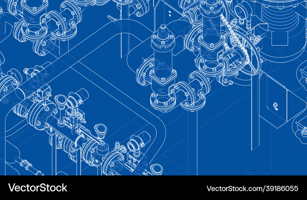 Valves and other industrial equipment Royalty Free Vector