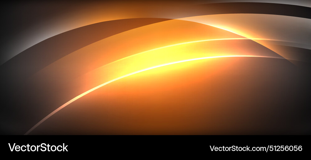 A glowing orange wave on dark background Vector Image