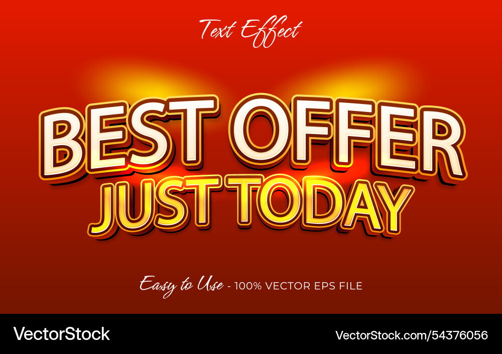 Best offer text effect Royalty Free Vector Image