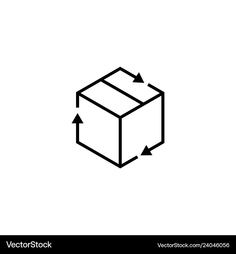 Box packaging cardboard recycle logo icon Vector Image