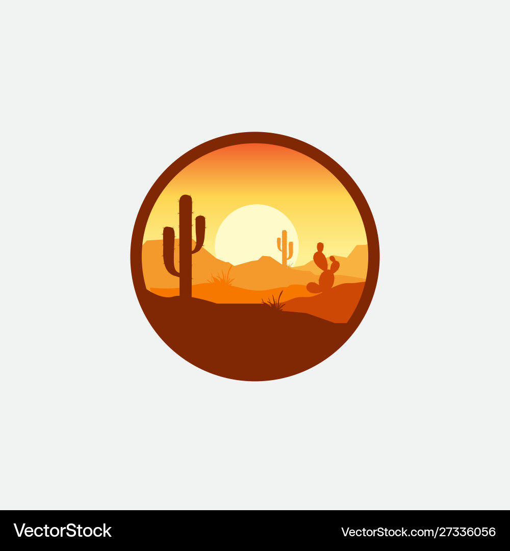 Desert logo design Royalty Free Vector Image - VectorStock