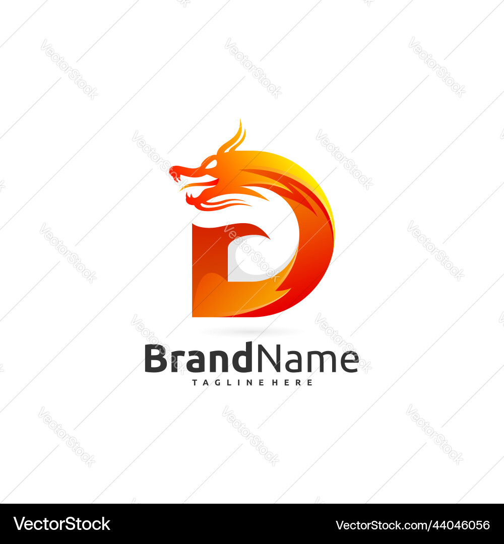 Dragon letter d logo icon Royalty Free Vector Image