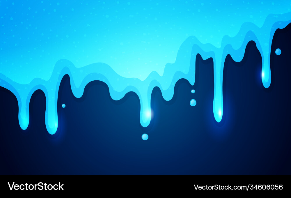 Glossy Blue Slime Dripping Royalty Free Vector Image