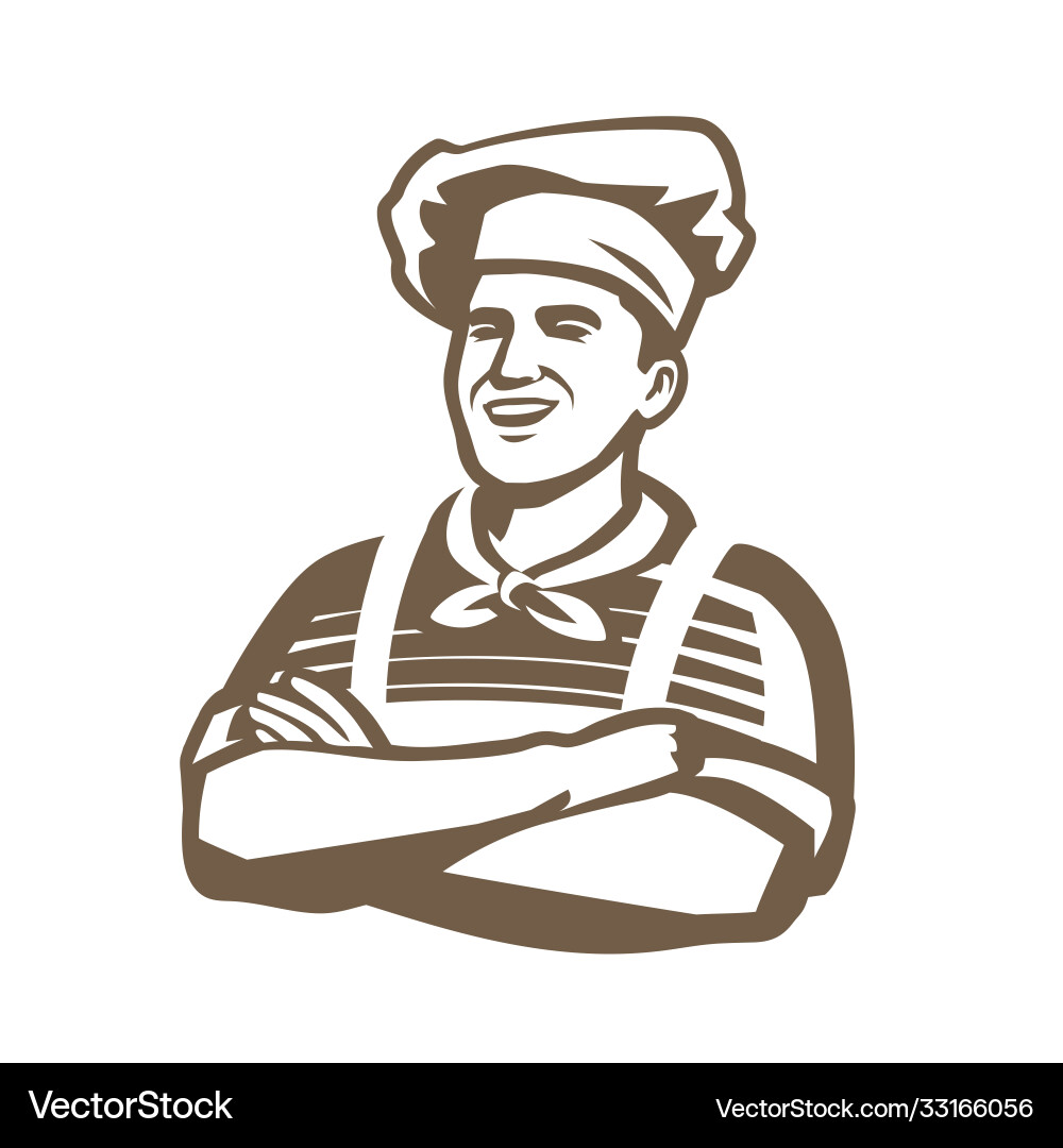Happy chef logo restaurant cooking cuisine Vector Image