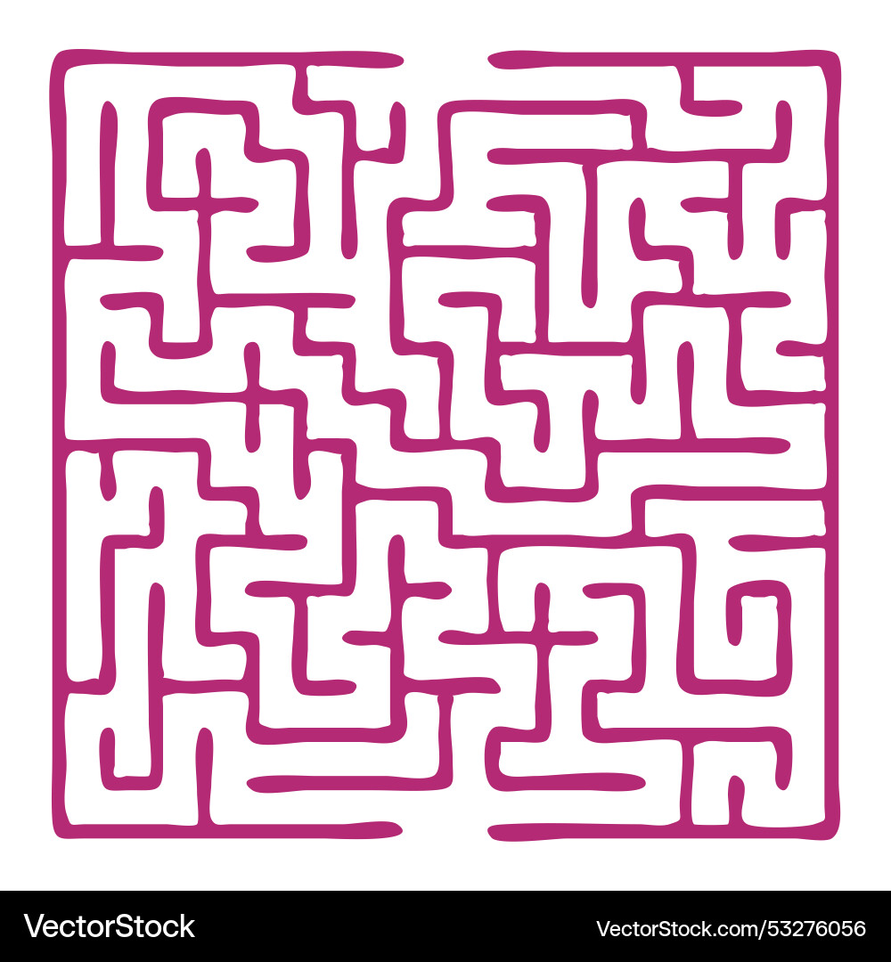Maze shape design element there is one entrance Vector Image