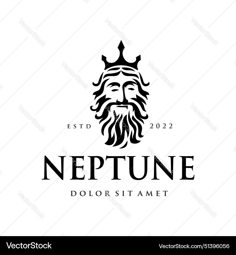 Neptune logo design poseidon Royalty Free Vector Image