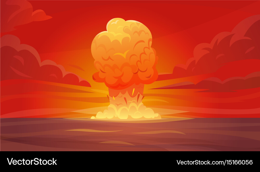 Nuclear Explosion Scene Royalty Free Vector Image
