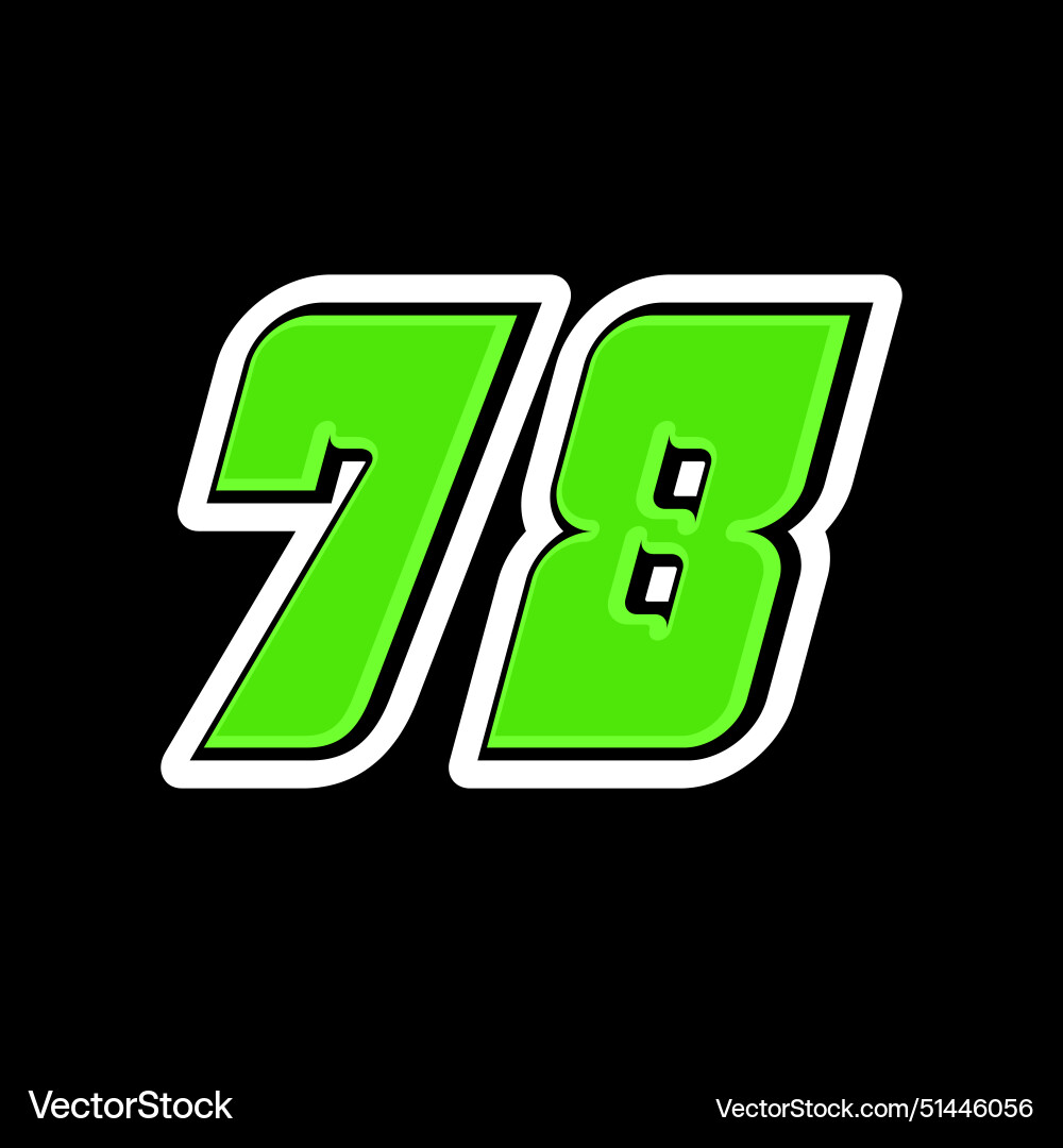 Racing number 78 design template Royalty Free Vector Image