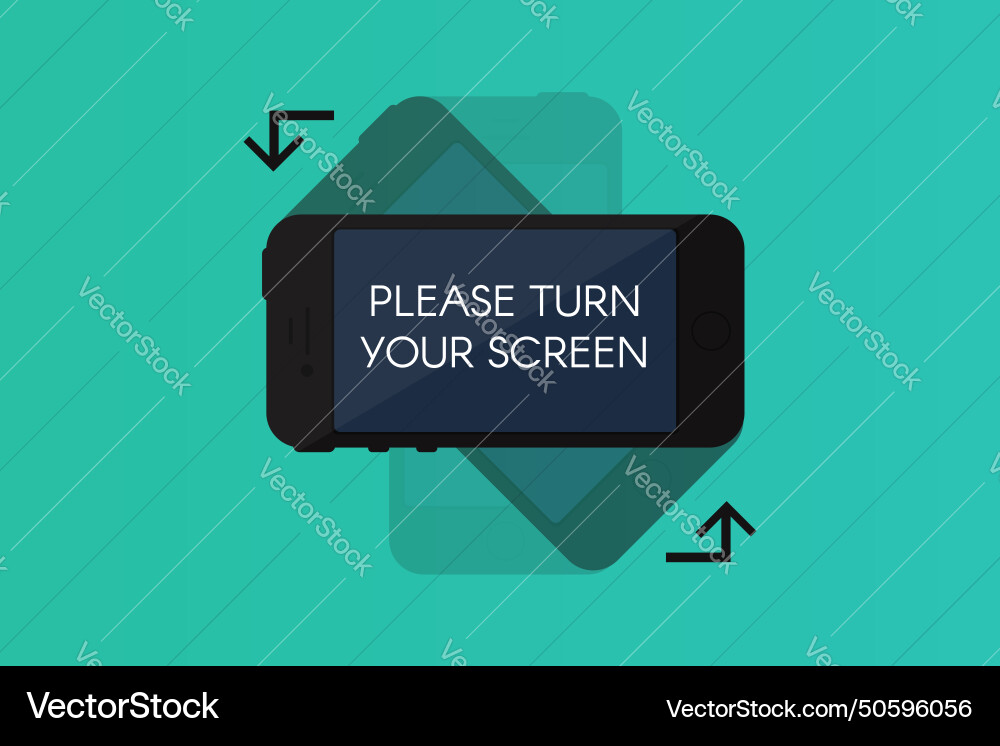 Smartphone screen turning mobile phone Royalty Free Vector