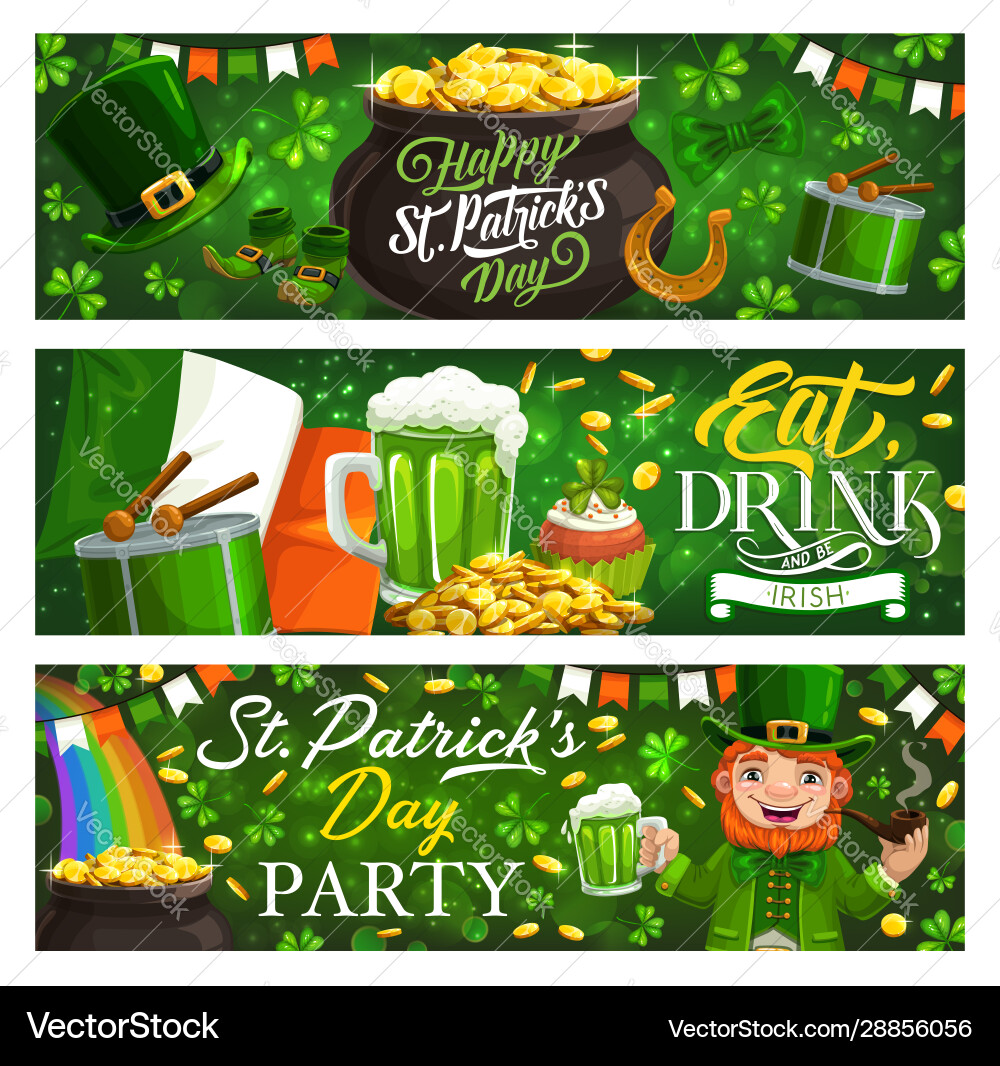 St patricks day banners Royalty Free Vector Image