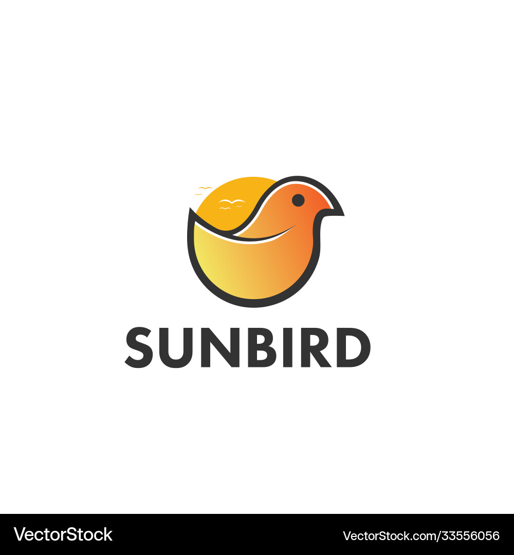 Sunbird Logo - Bird and Sun Symbol Royalty Free Vector Image