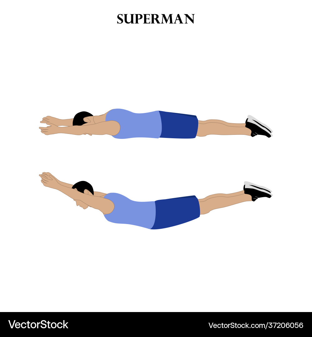 Superman exercise training strength workout Vector Image