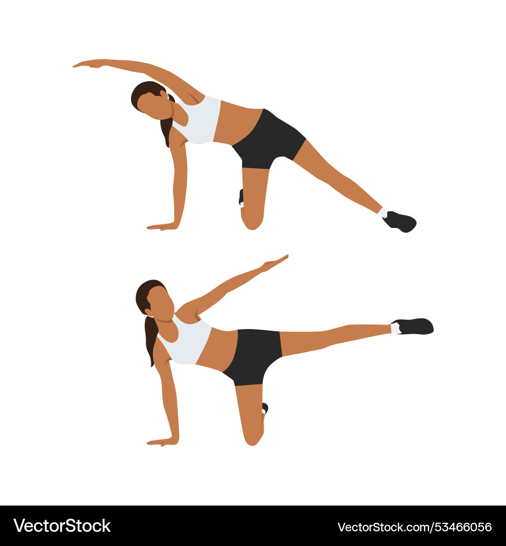 Young woman doing waist trimmer exercise Vector Image