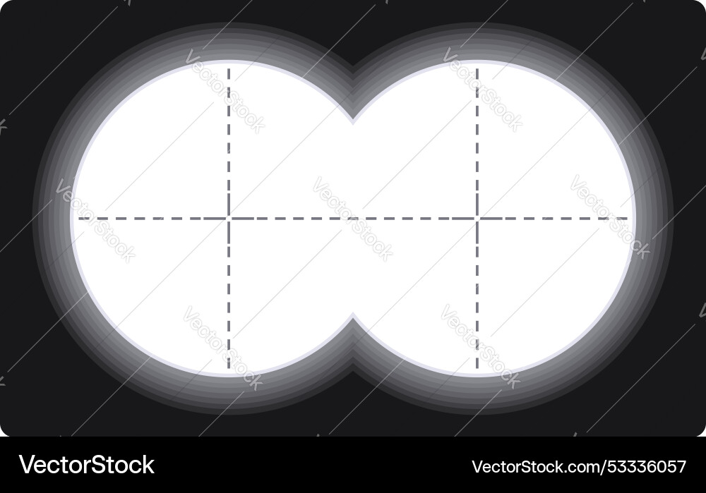 Binocular view showing crosshair grid Royalty Free Vector