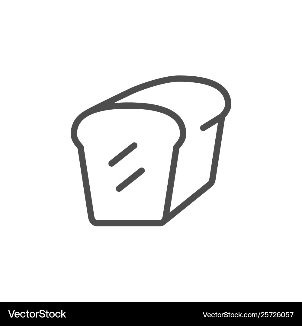 Bread Loaf Line Icon - Wheat Royalty Free Vector Image