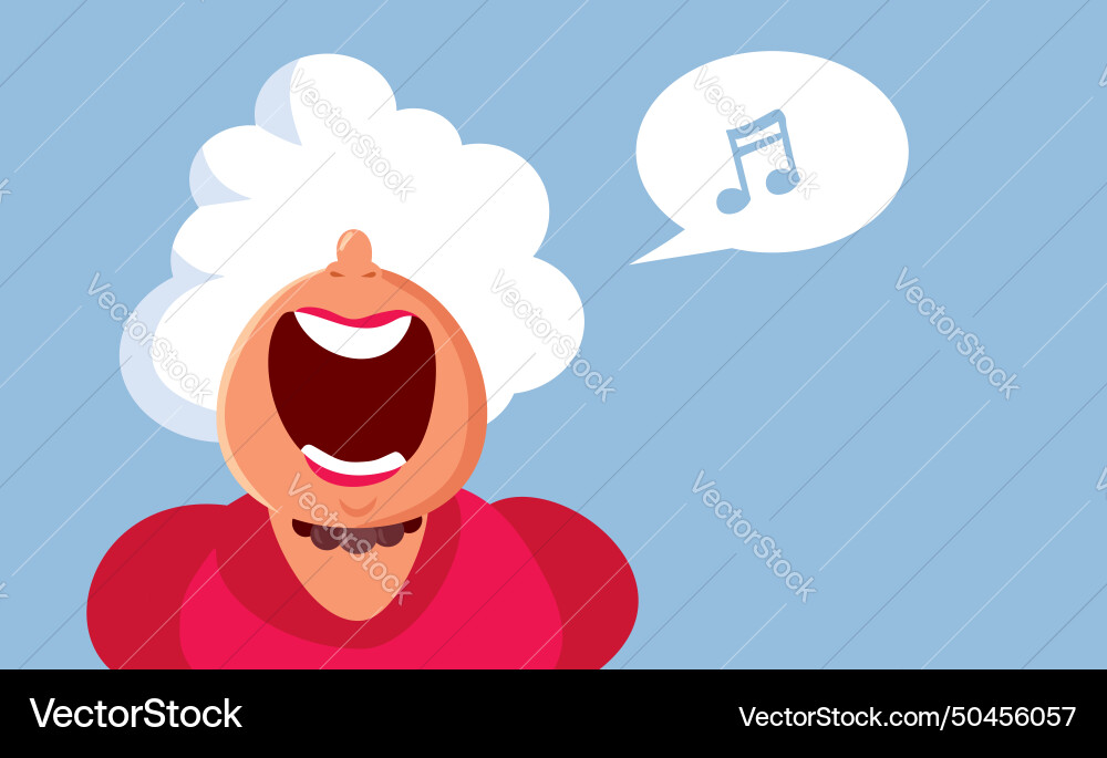 Funny opera performer singing loud cartoon Vector Image