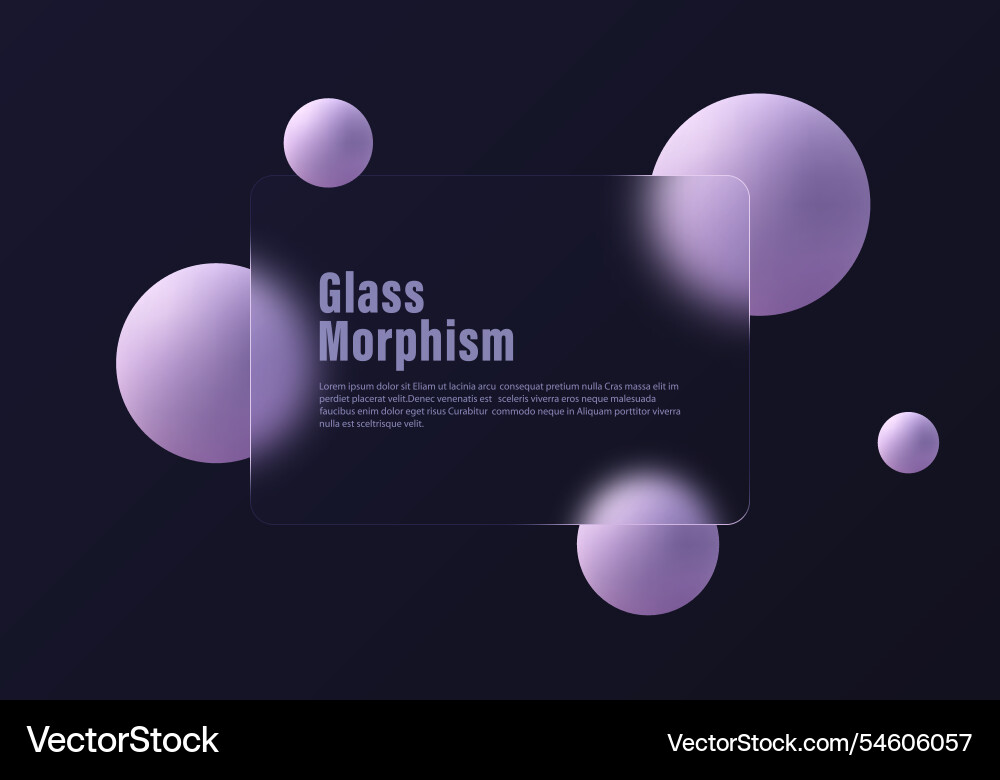 Glass morphism design with frosted Royalty Free Vector Image