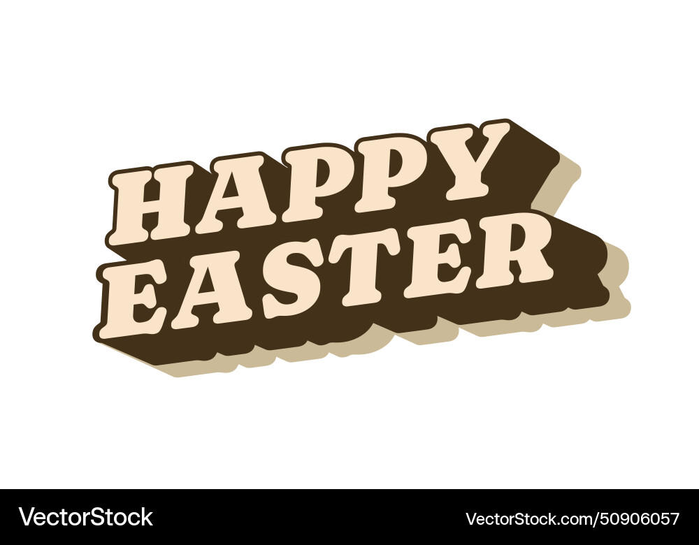 Happy easter text effect design in eye catching Vector Image