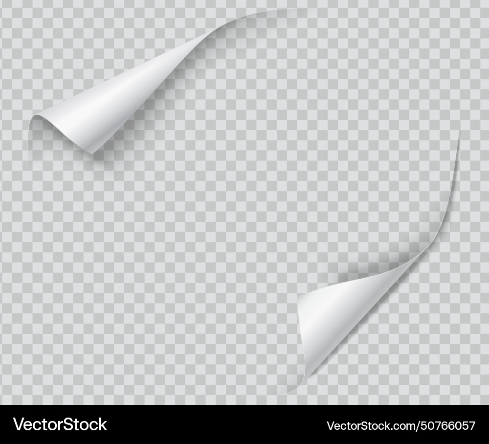 Paper with bent corners realistic Royalty Free Vector Image