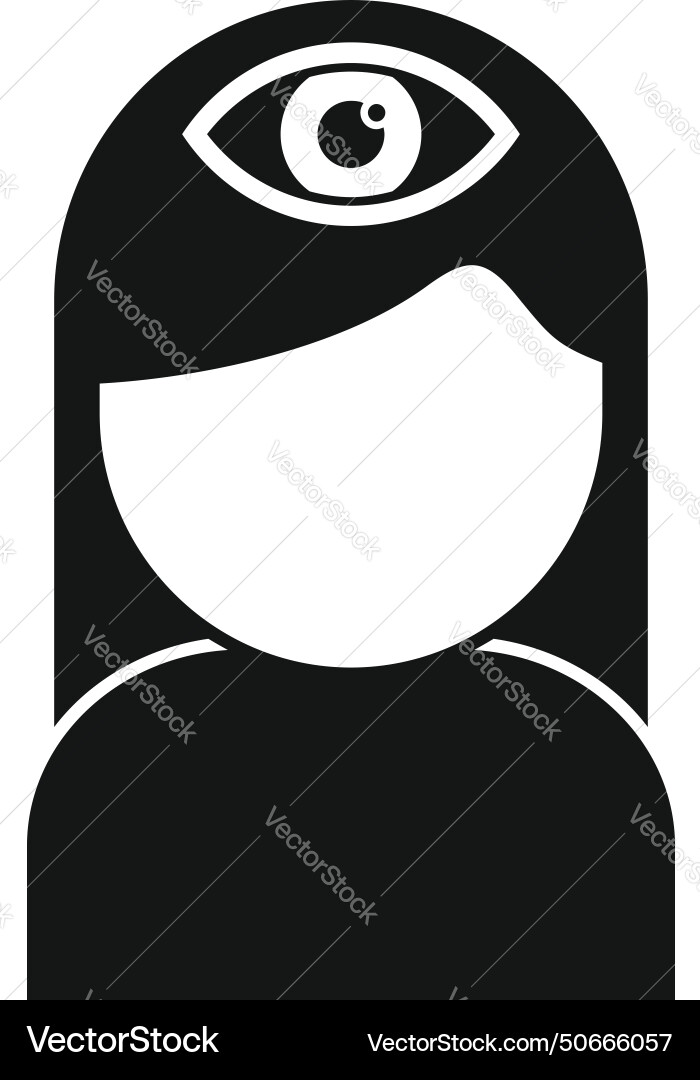 Person third eye icon simple coping skills Vector Image