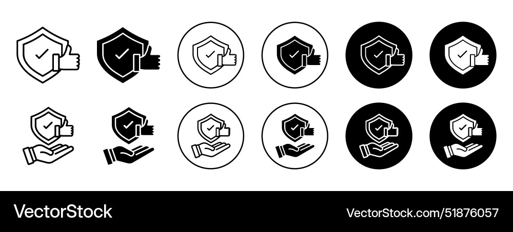 Reliability icons outline flat icon Royalty Free Vector