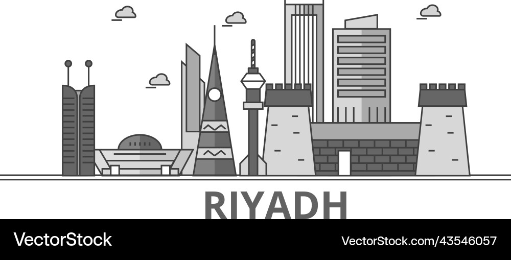Saudi arabia riyadh city skyline isolated Vector Image