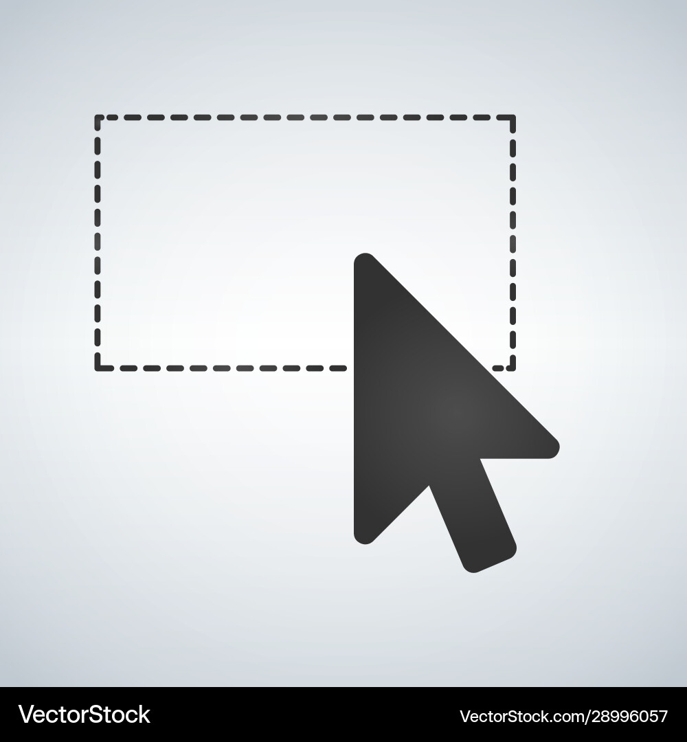Selection tool with mouse cursor dashed line Vector Image