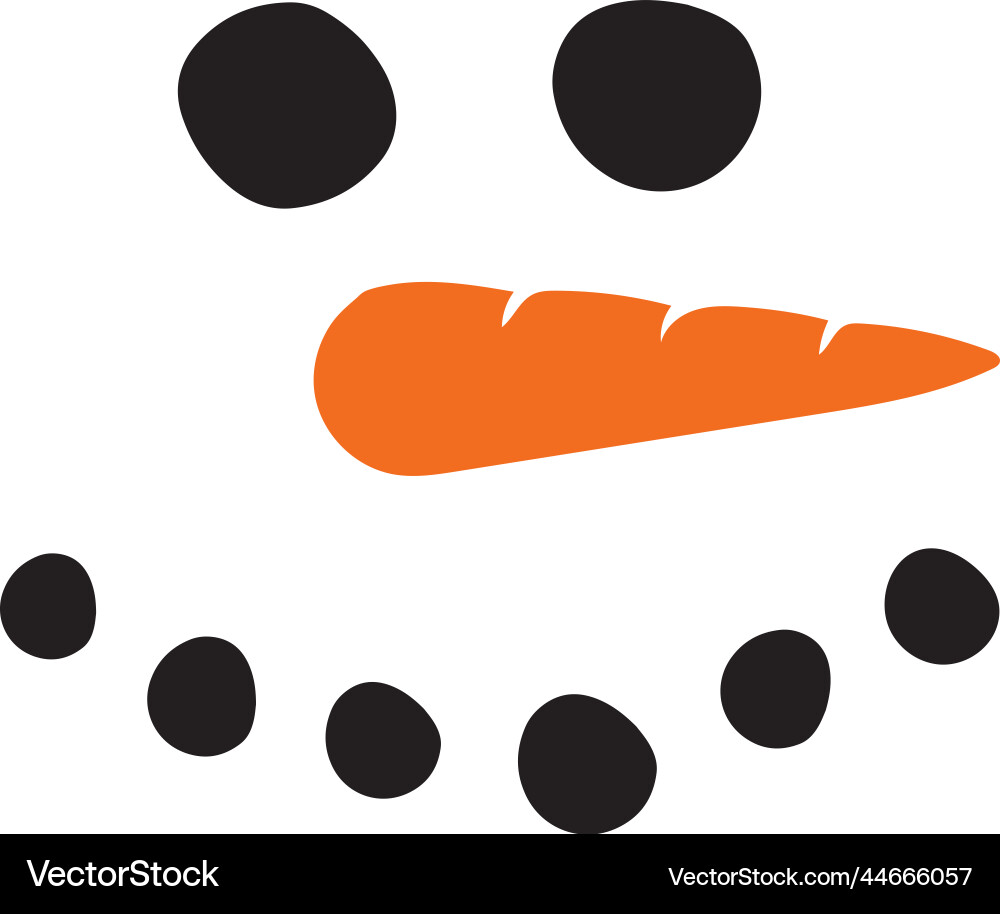 Snowman snow man face cold template decoration Vector Image