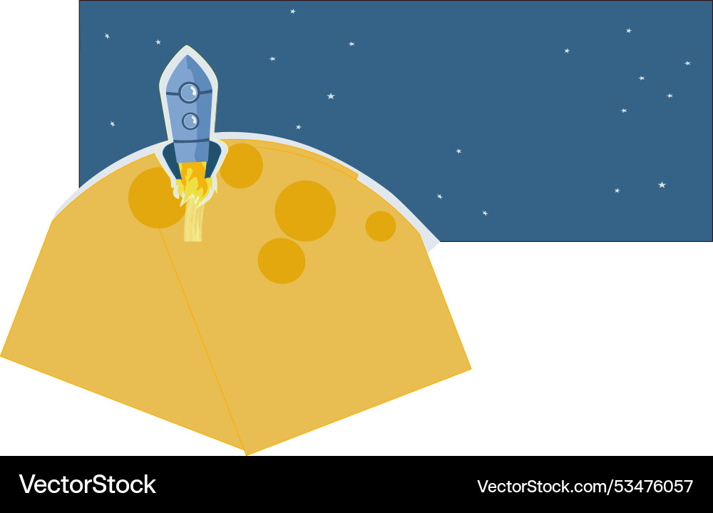 Space rocket launch - banner Royalty Free Vector Image