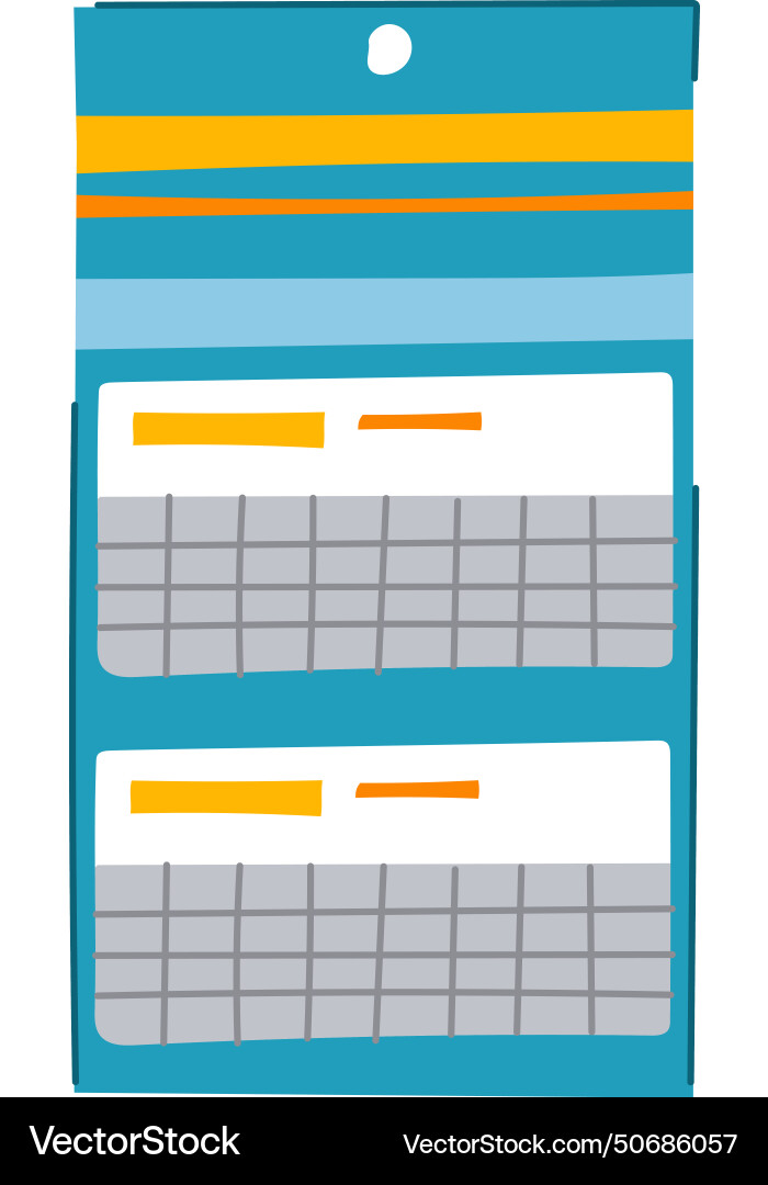 Template office calendar cartoon Royalty Free Vector Image