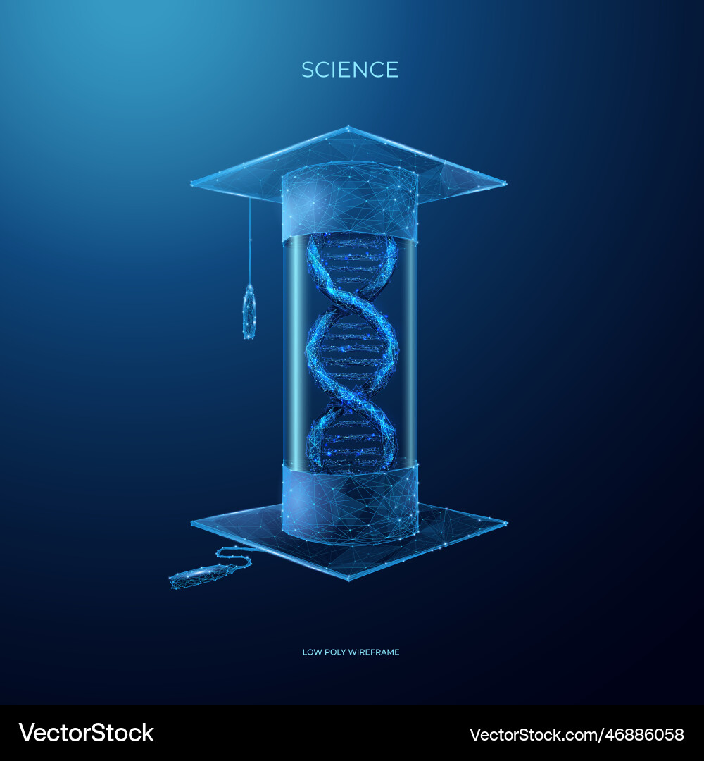 Graduation cap and dna Royalty Free Vector Image