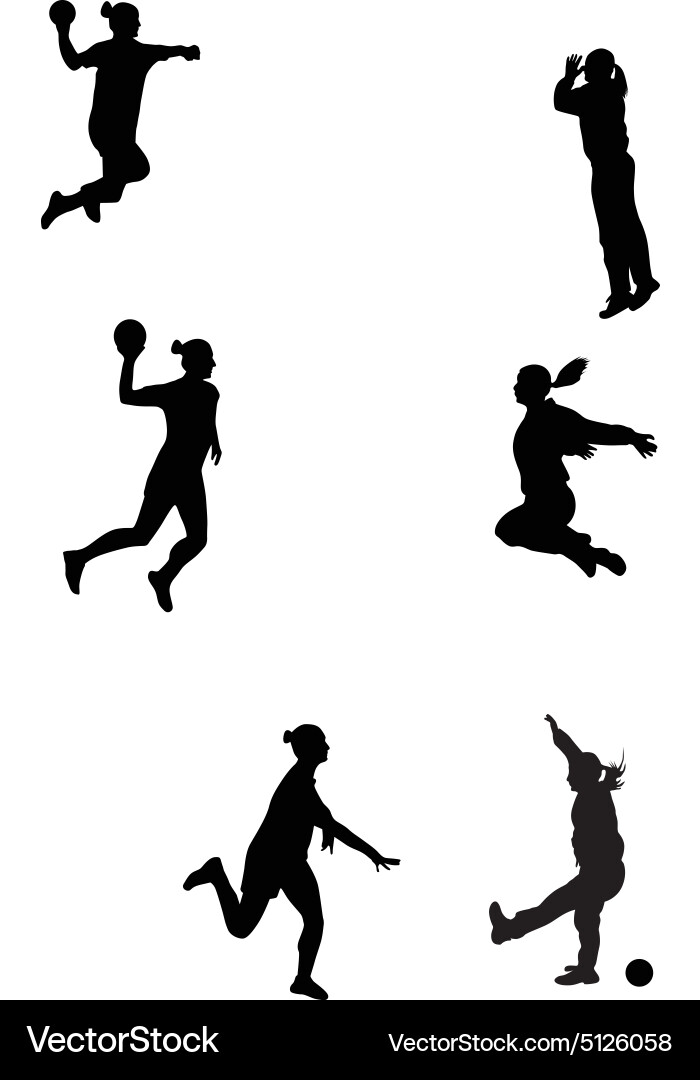 Handball women Royalty Free Vector Image - VectorStock