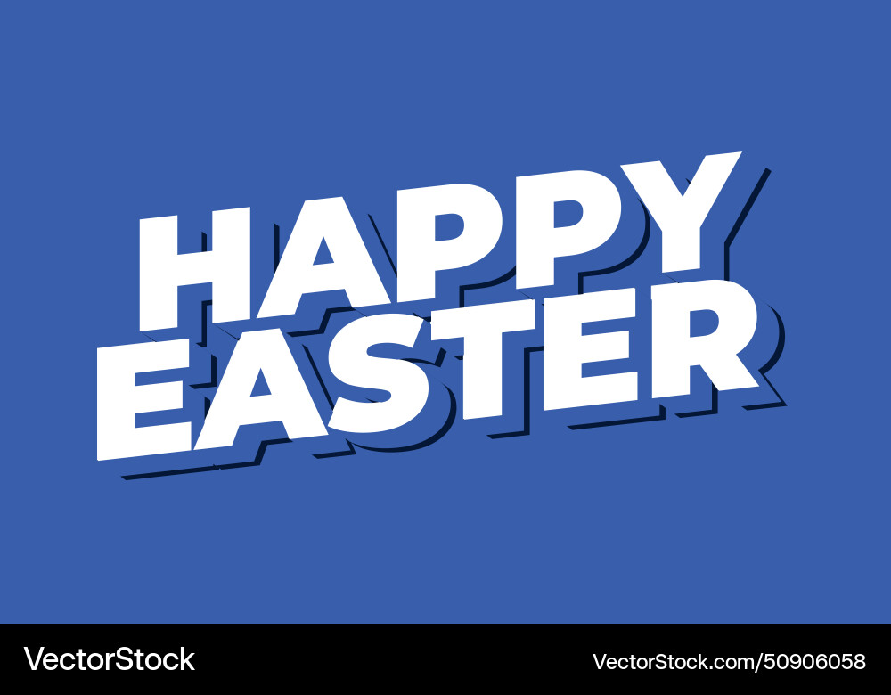 Happy easter text effect design in eye catching Vector Image