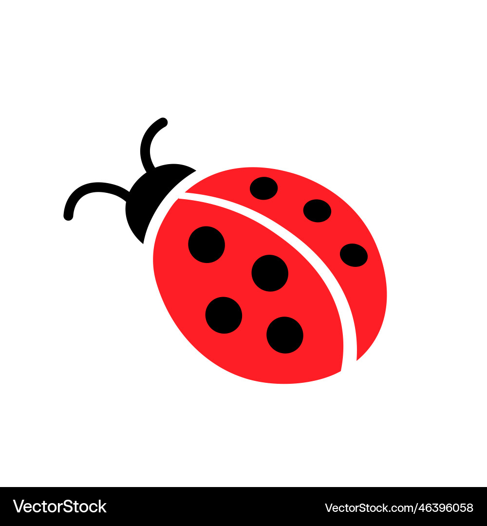 Lady bug cartoon flat icon ladybug simple small Vector Image